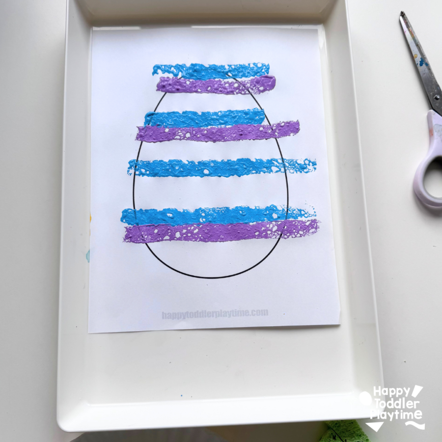 Sponge Painted Easter Egg Craft for Kids - Happy Toddler Playtime