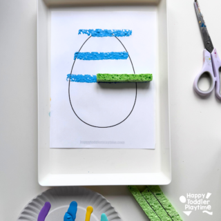 Sponge Painted Easter Egg Craft for Kids - Happy Toddler Playtime