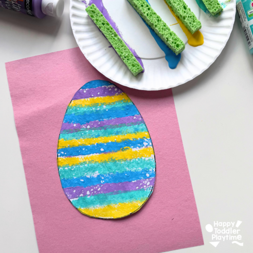 Sponge Painted Easter Egg Craft for Kids - Happy Toddler Playtime