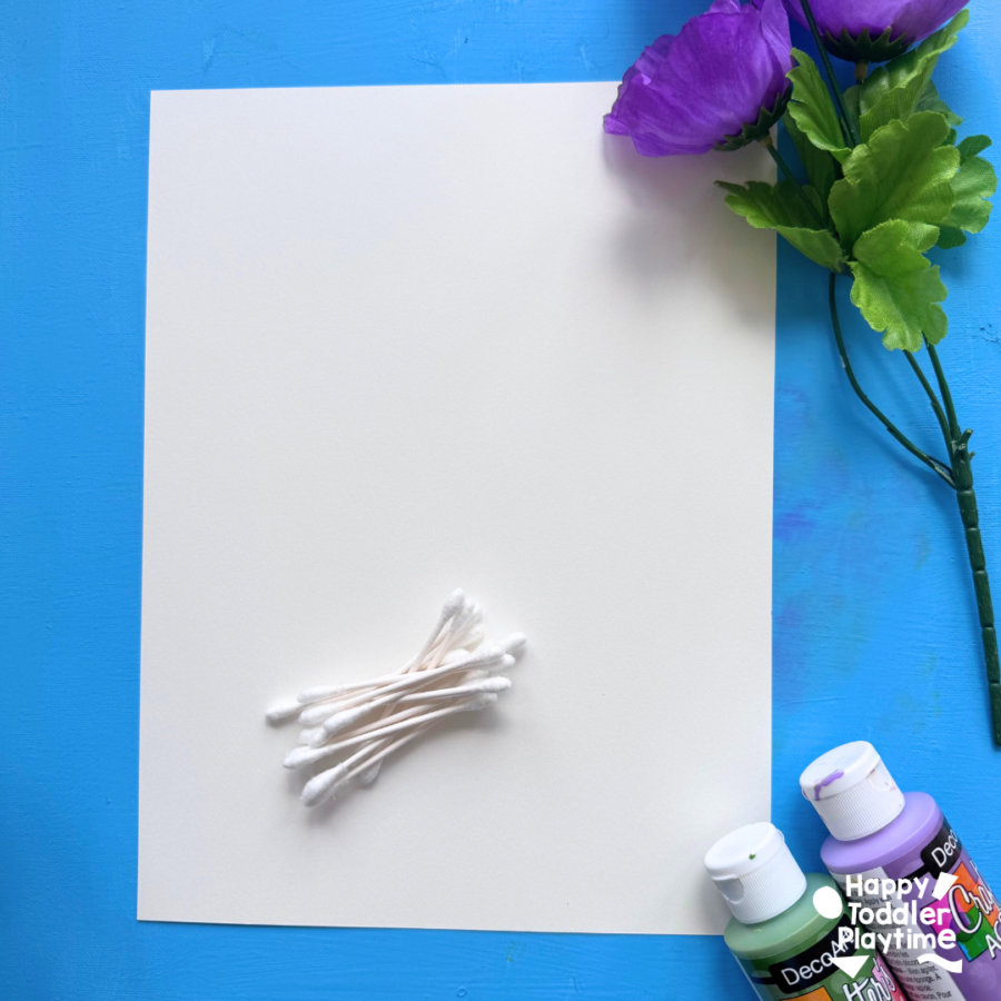 Easy Q-Tip Painted Allium Flower - Happy Toddler Playtime
