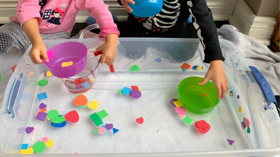 Shapes Sensory Soup - Happy Toddler Playtime
