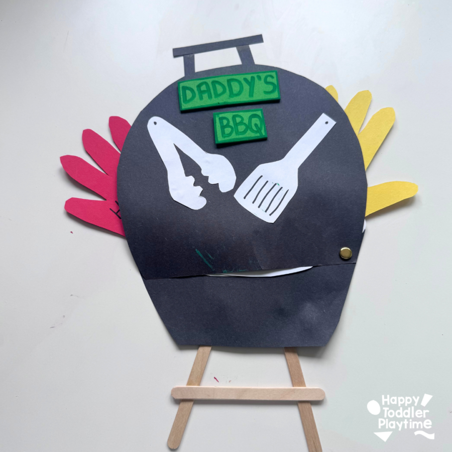 Handprint BBQ Craft for Father’s Day - Happy Toddler Playtime