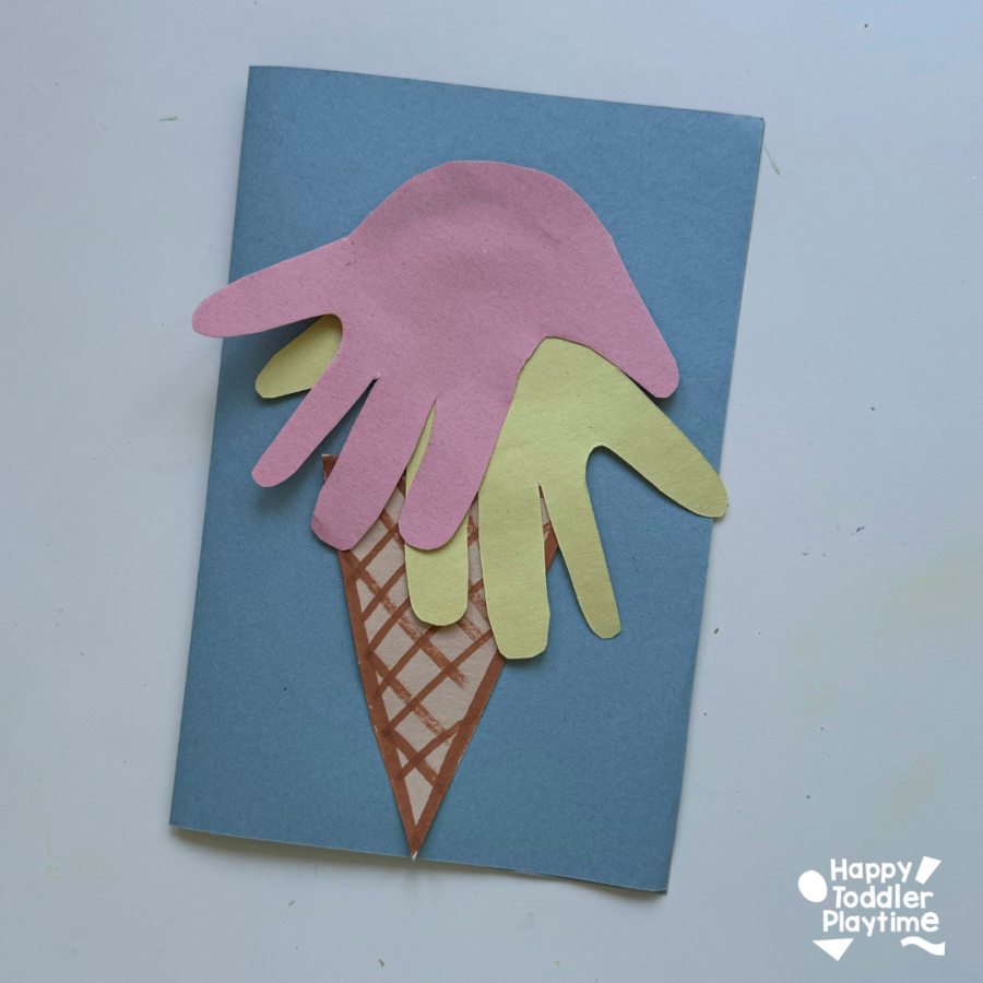 Handprint Ice Cream Father's Day Craft - Happy Toddler Playtime