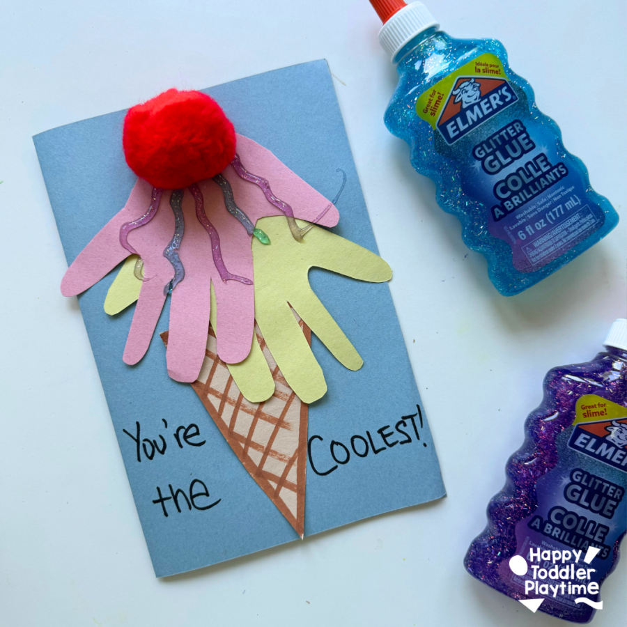Handprint Ice Cream Father's Day Craft - Happy Toddler Playtime