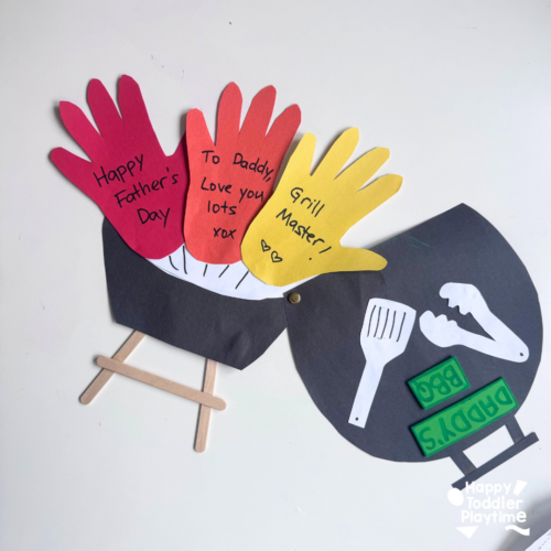 Handprint BBQ Craft for Father’s Day - Happy Toddler Playtime