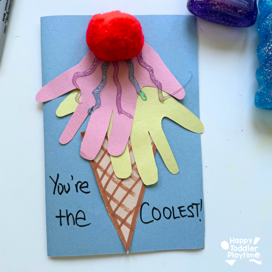 Handprint Ice Cream Father's Day Craft - Happy Toddler Playtime