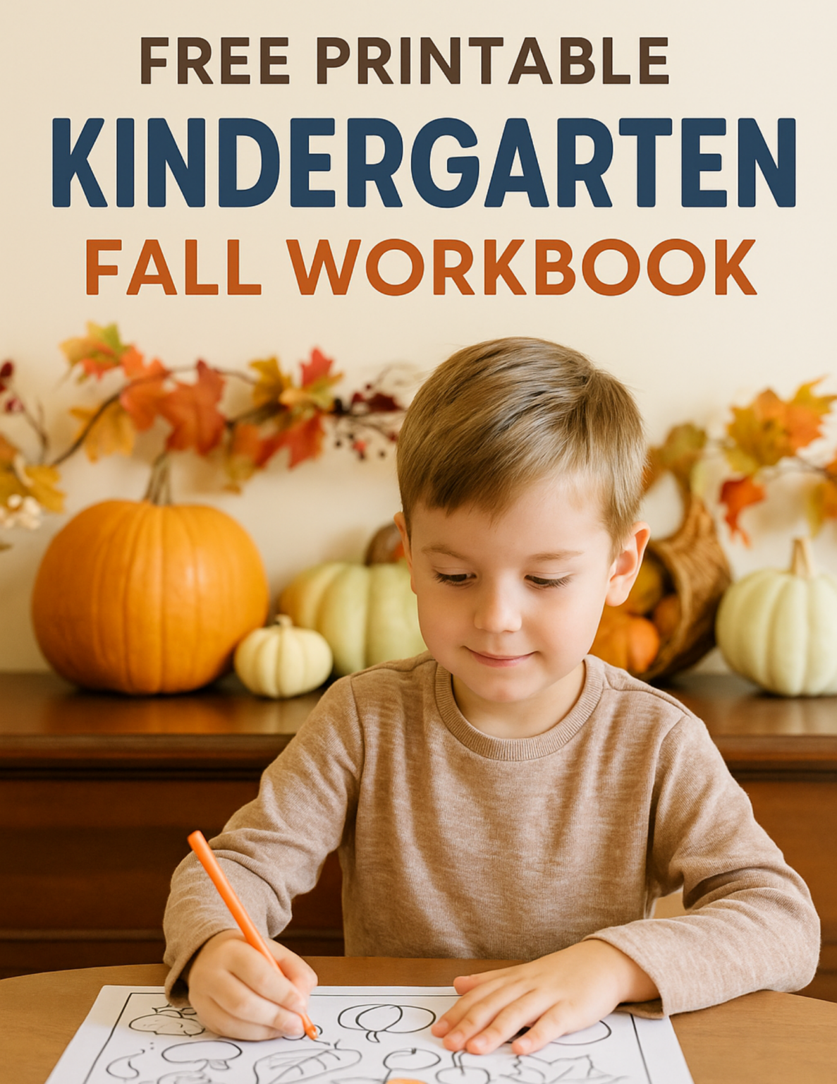 Free Printable Kindergarten Fall Workbook - Happy Toddler Playtime
