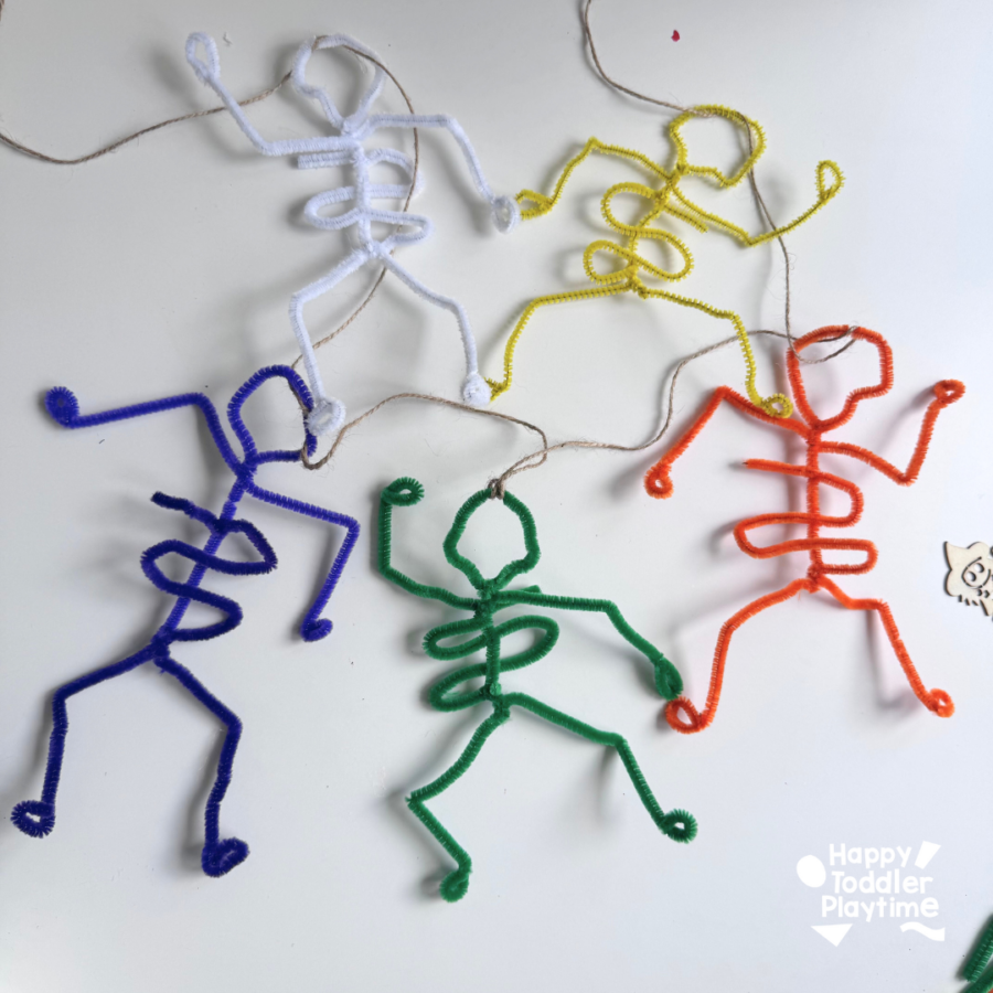 Pipe Cleaner Skeleton Craft - Happy Toddler Playtime