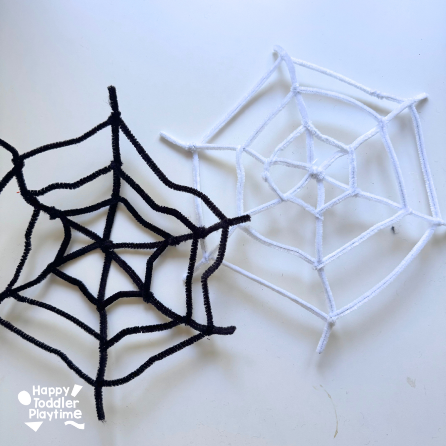 Pipe Cleaner Spiderweb Craft - Happy Toddler Playtime