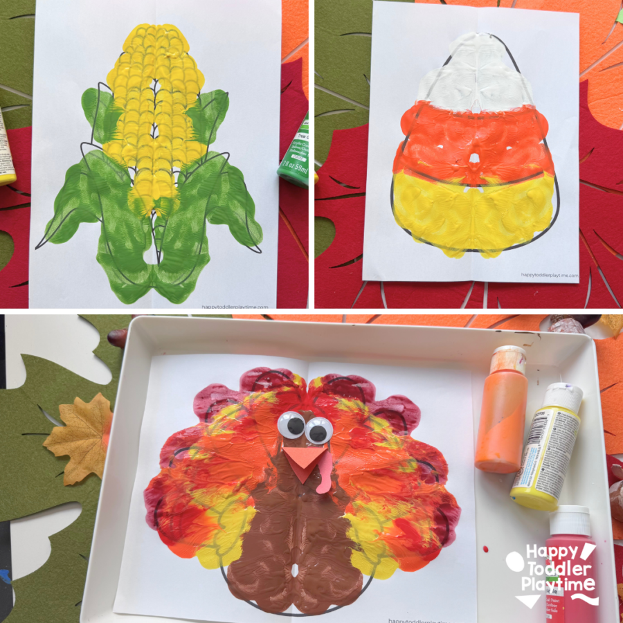 10 Easy Fall Paint Splat Crafts With Free Templates - Happy Toddler ...