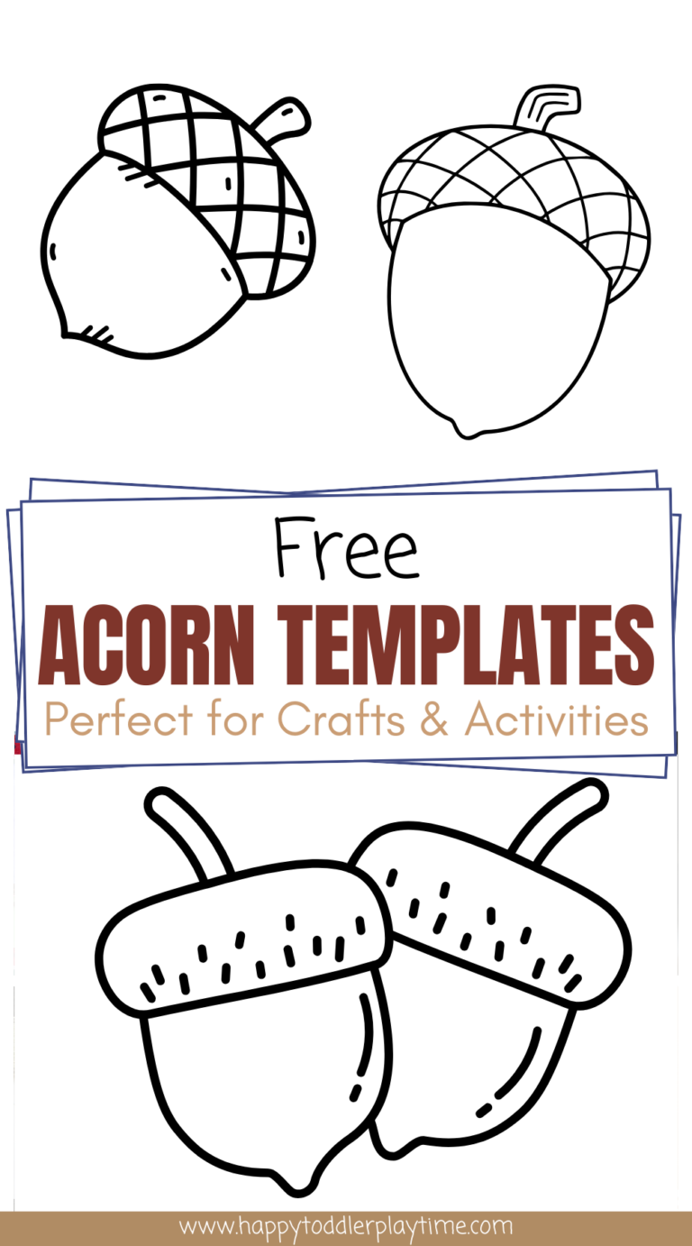 FREE Acorn Templates for Crafts - Happy Toddler Playtime