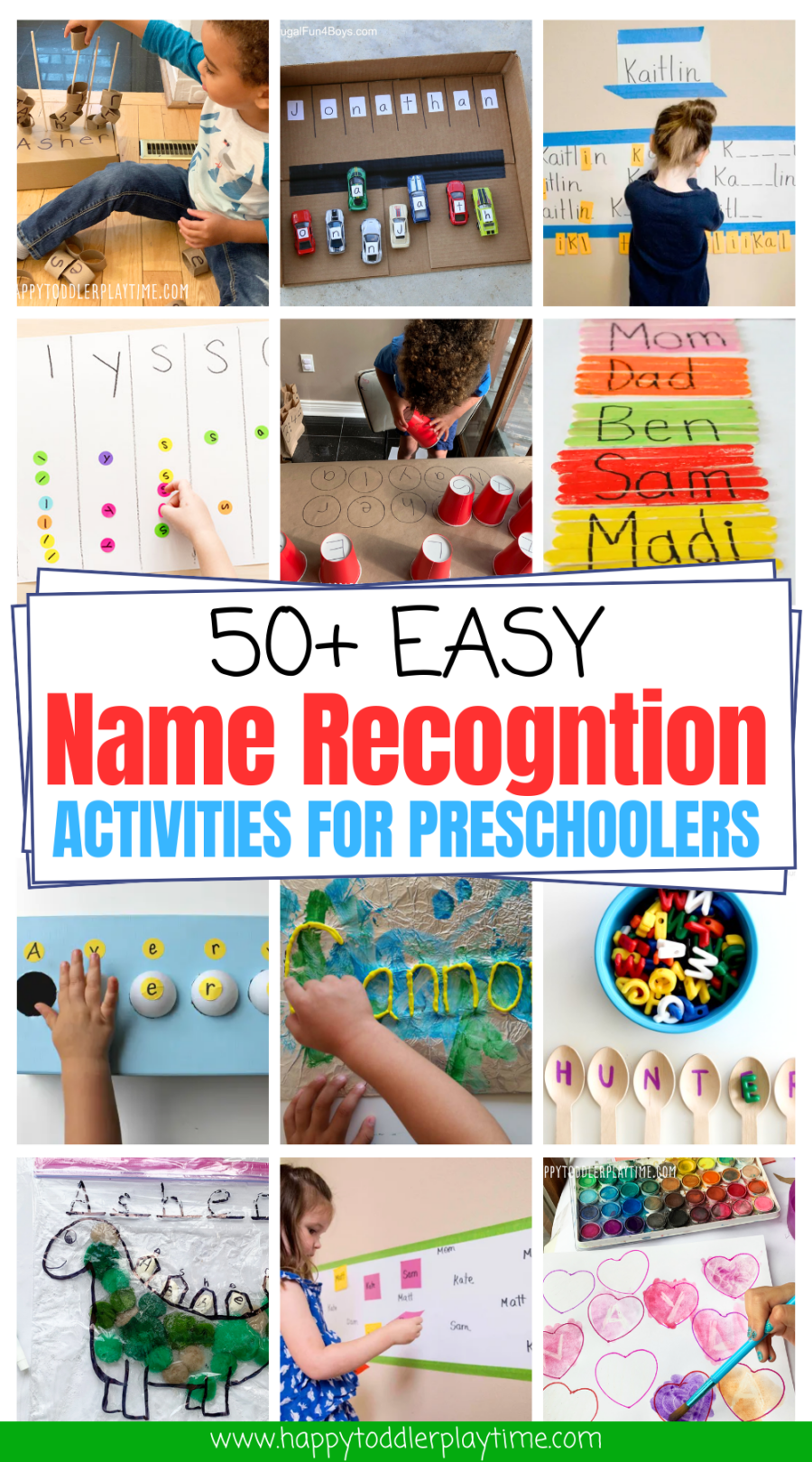 50 Easy Name Recognition Activities for Preschoolers - Happy Toddler ...