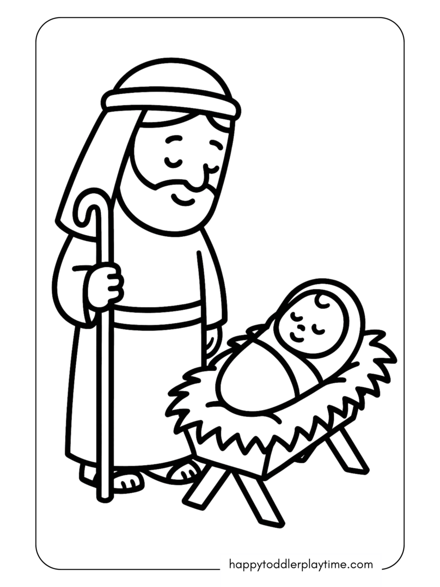 20+ Free Printable Nativity Coloring Pages - Happy Toddler Playtime