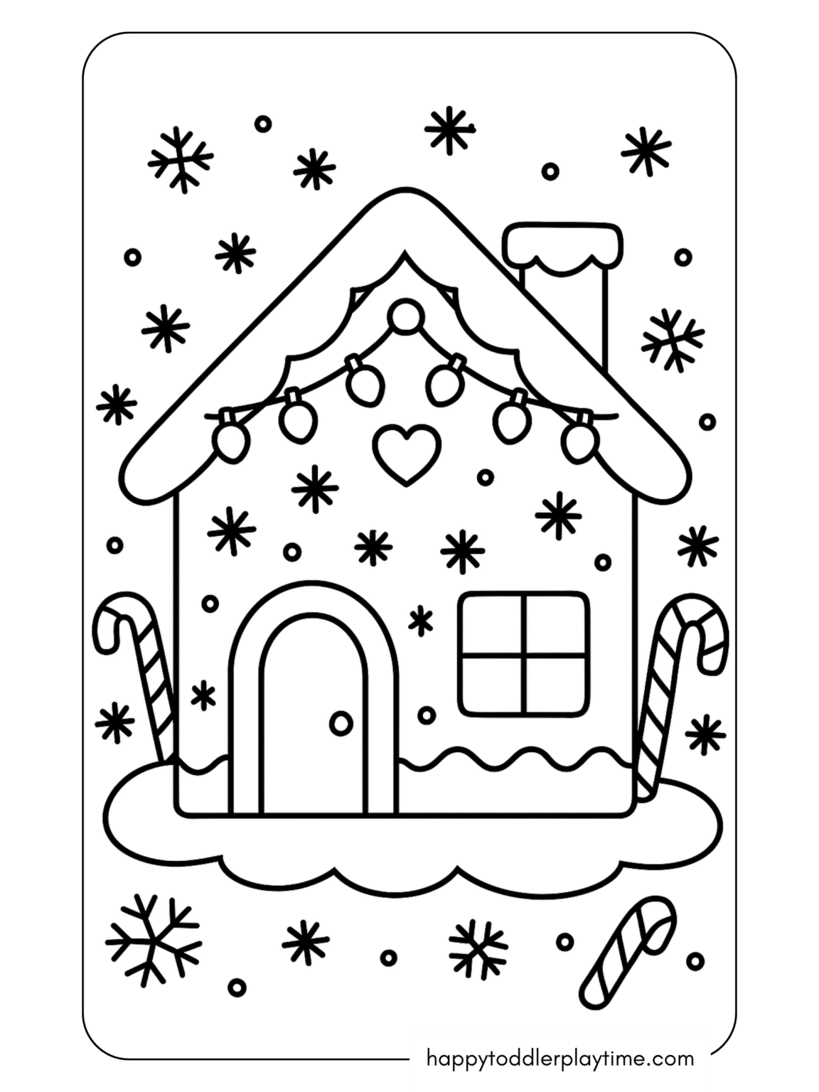 Gingerbread House Coloring Pages (Free Printable) - Happy Toddler Playtime