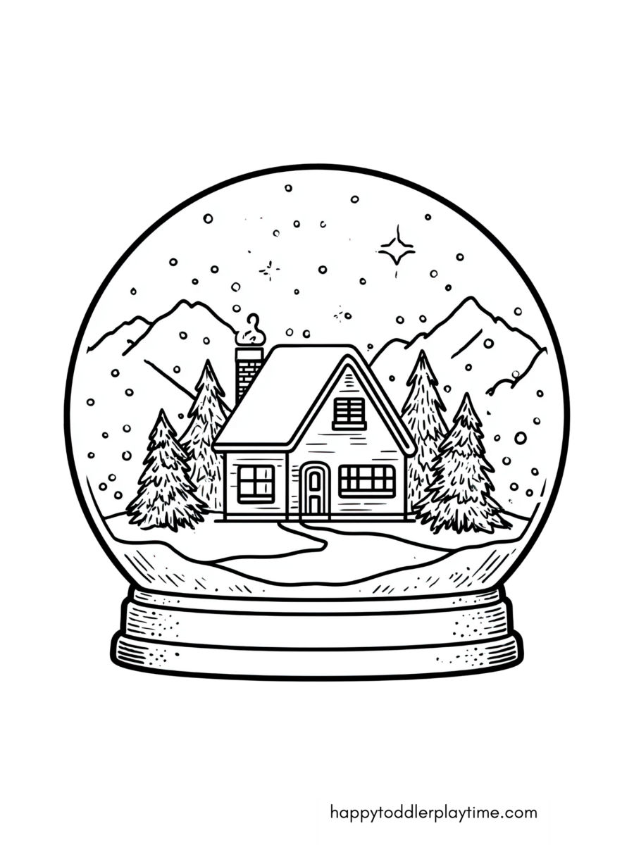 15+ Snow Globe Coloring Pages (Free Printable) - Happy Toddler Playtime