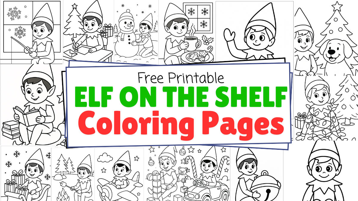 25+ Free Printable Elf on The Shelf Coloring Pages - Happy Toddler Playtime
