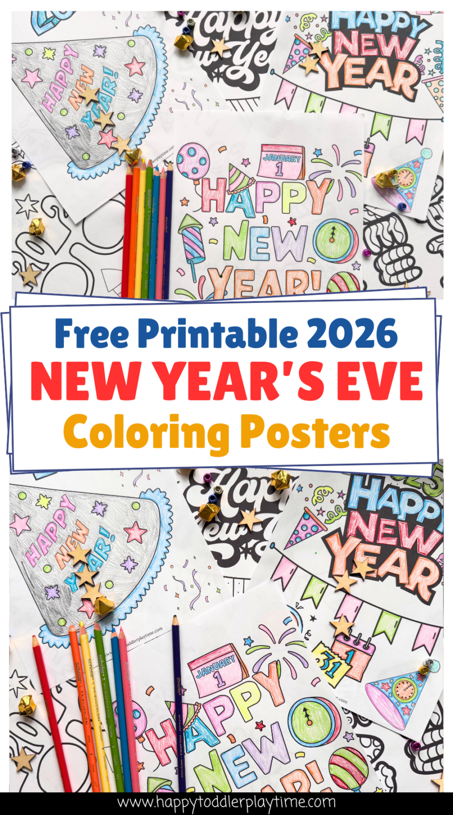FREE Printable New Year's Eve Coloring Pages - Happy Toddler Playtime