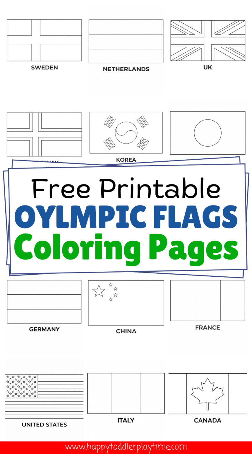 Olympic Flags Coloring Pages (Free Printable) - Happy Toddler Playtime