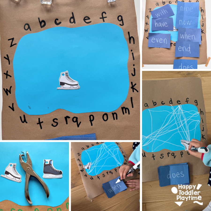 Ice Skating Sight Word Activity - Happy Toddler Playtime