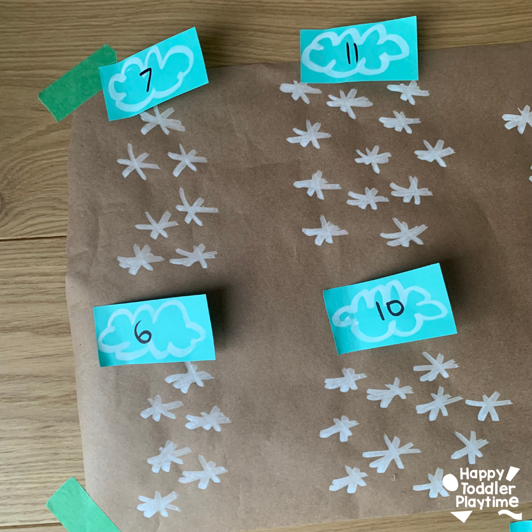 Snowflake Post-it Note Counting Activity for Preschoolers - Happy ...