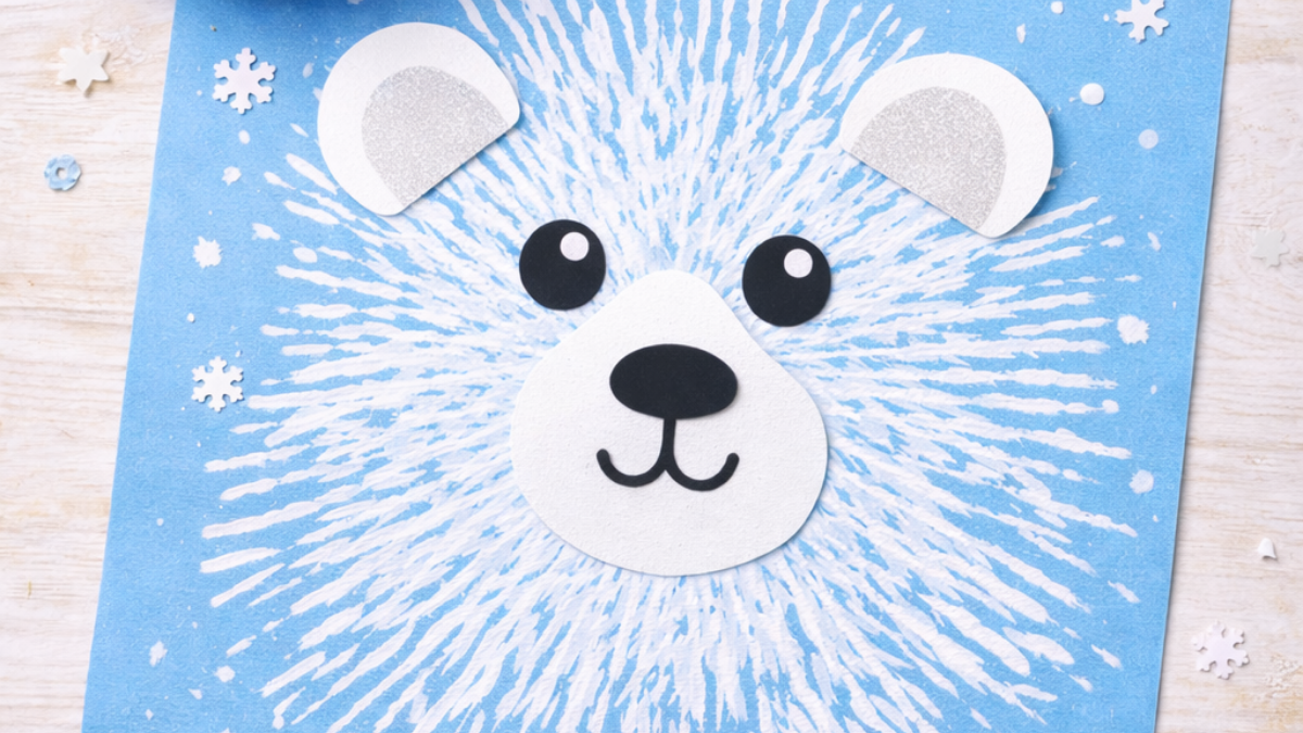 Fork Painted Polar Bear Craft - Happy Toddler Playtime