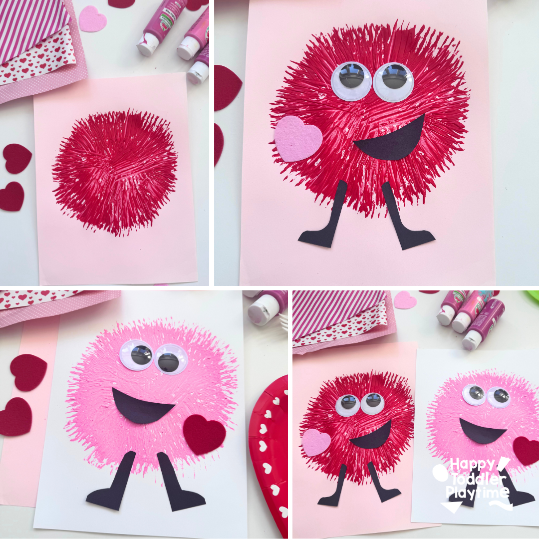 Fork Painted Love Monsters Craft - Happy Toddler Playtime