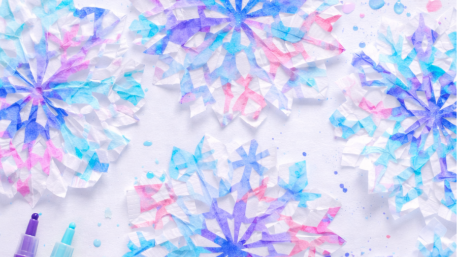 Coffee Filter Snowflake Craft - Happy Toddler Playtime