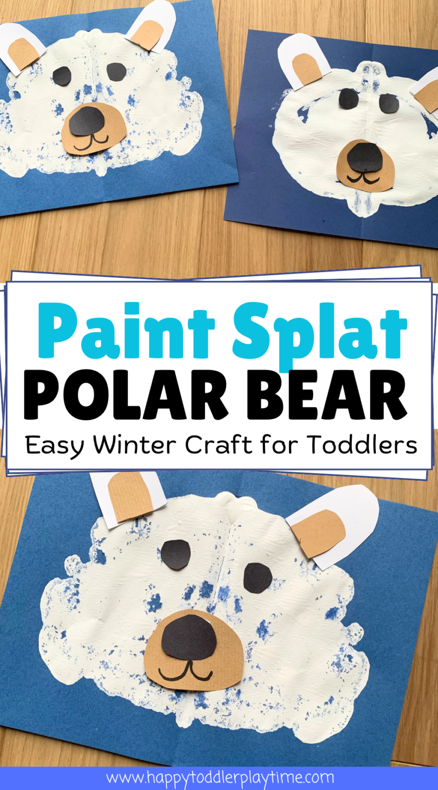 Paint Splat Polar Bear Craft - Happy Toddler Playtime