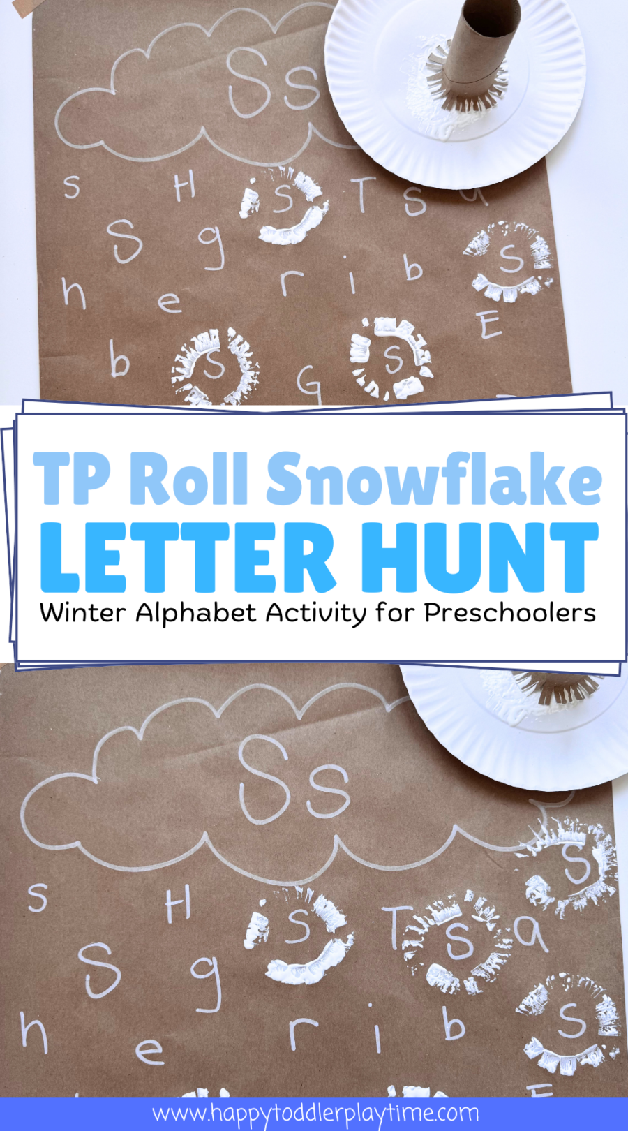 Snowflake Letter Hunt - Happy Toddler Playtime