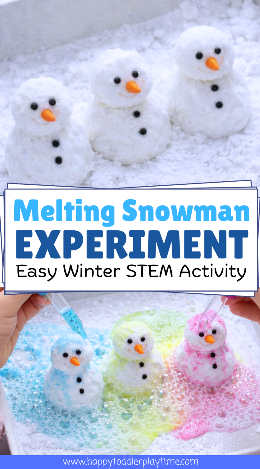 Melting Snowman Experiment - Happy Toddler Playtime