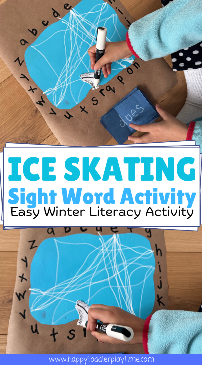 Ice Skating Sight Word Activity - Happy Toddler Playtime
