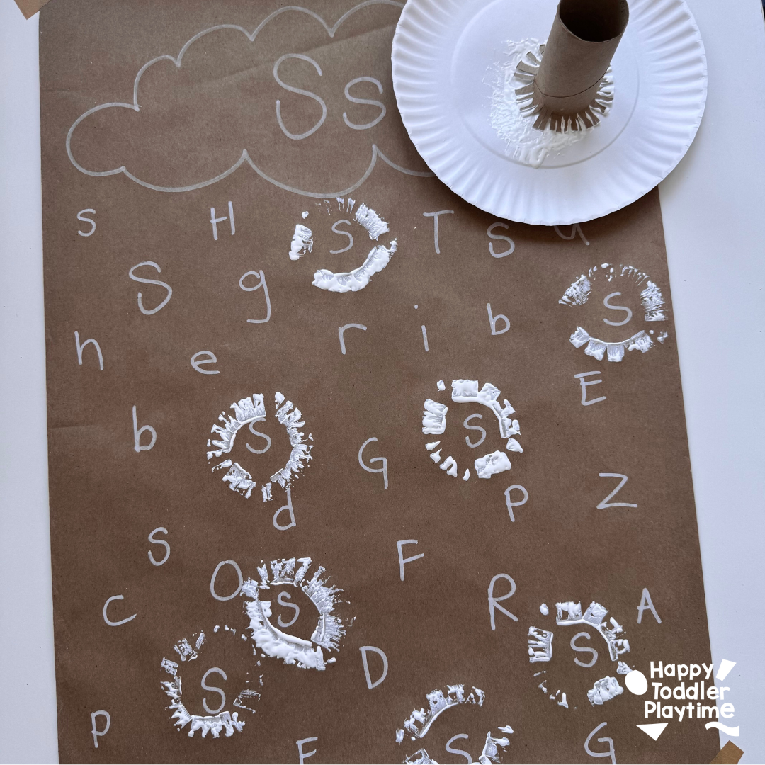 Snowflake Letter Hunt - Happy Toddler Playtime