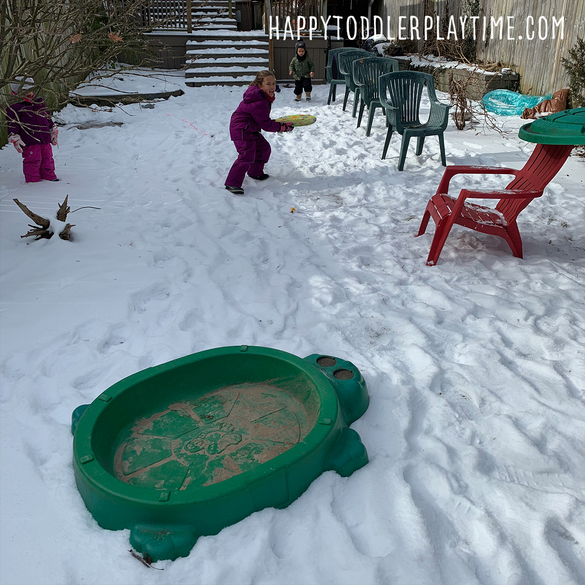 The Best Winter Backyard Obstacle Course for Kids - Happy Toddler Playtime
