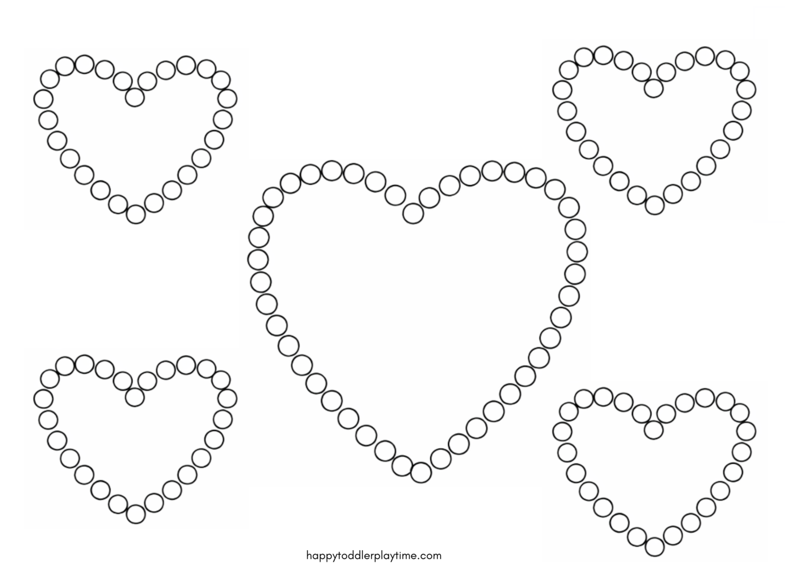 Valentine's Day Heart Q-Tip Painting Templates (Free Printable) - Happy ...