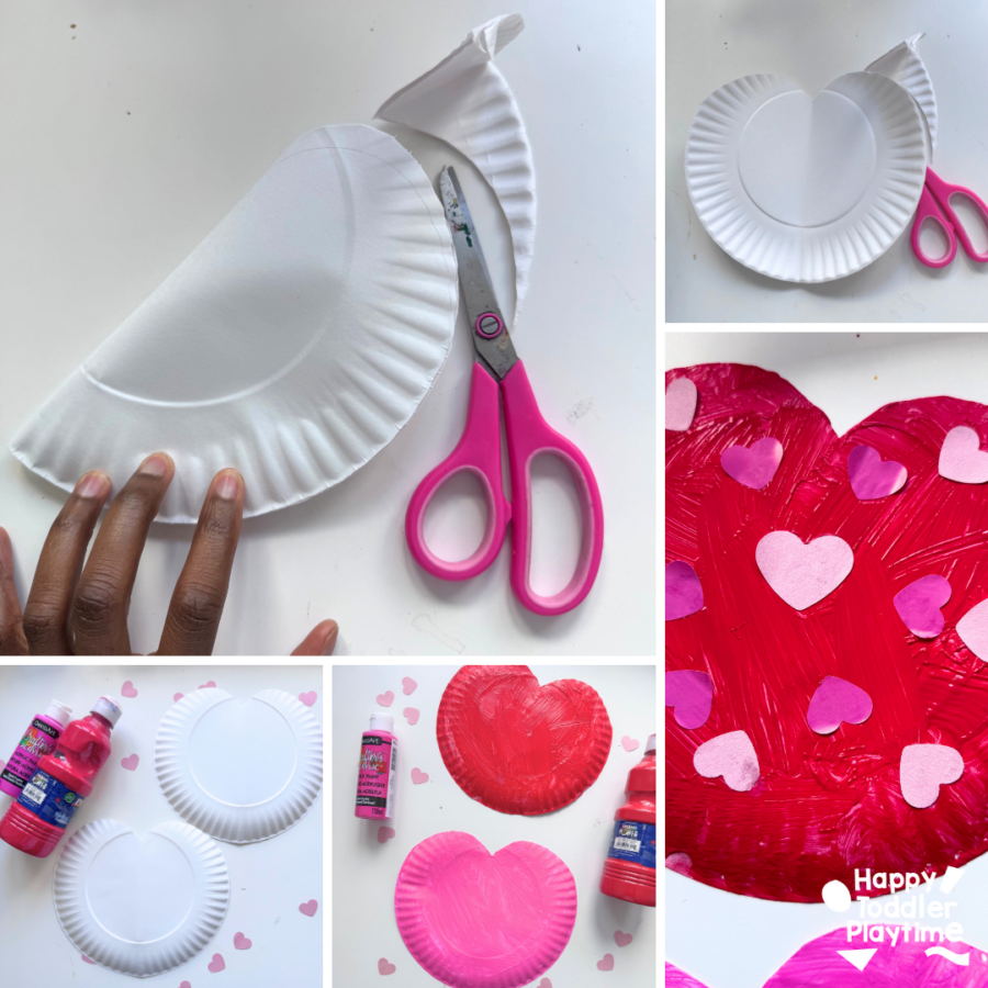 Paper Plate Heart Drum Craft for Kids - Happy Toddler Playtime