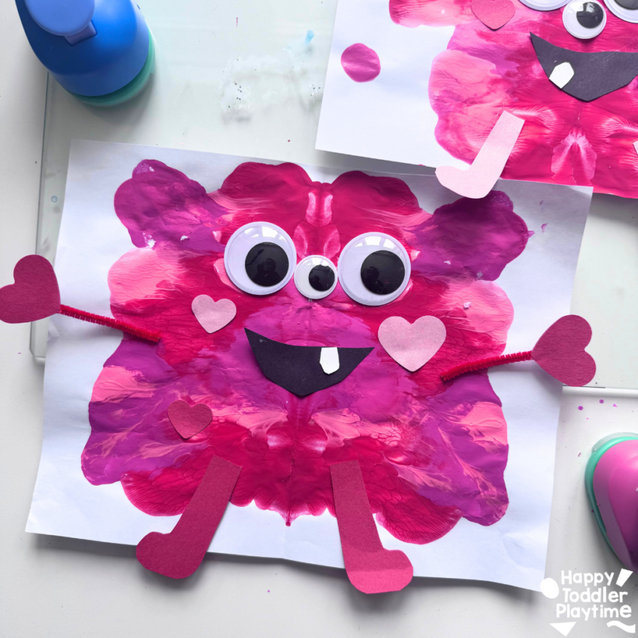 Paint Splat Love Monster Craft - Happy Toddler Playtime