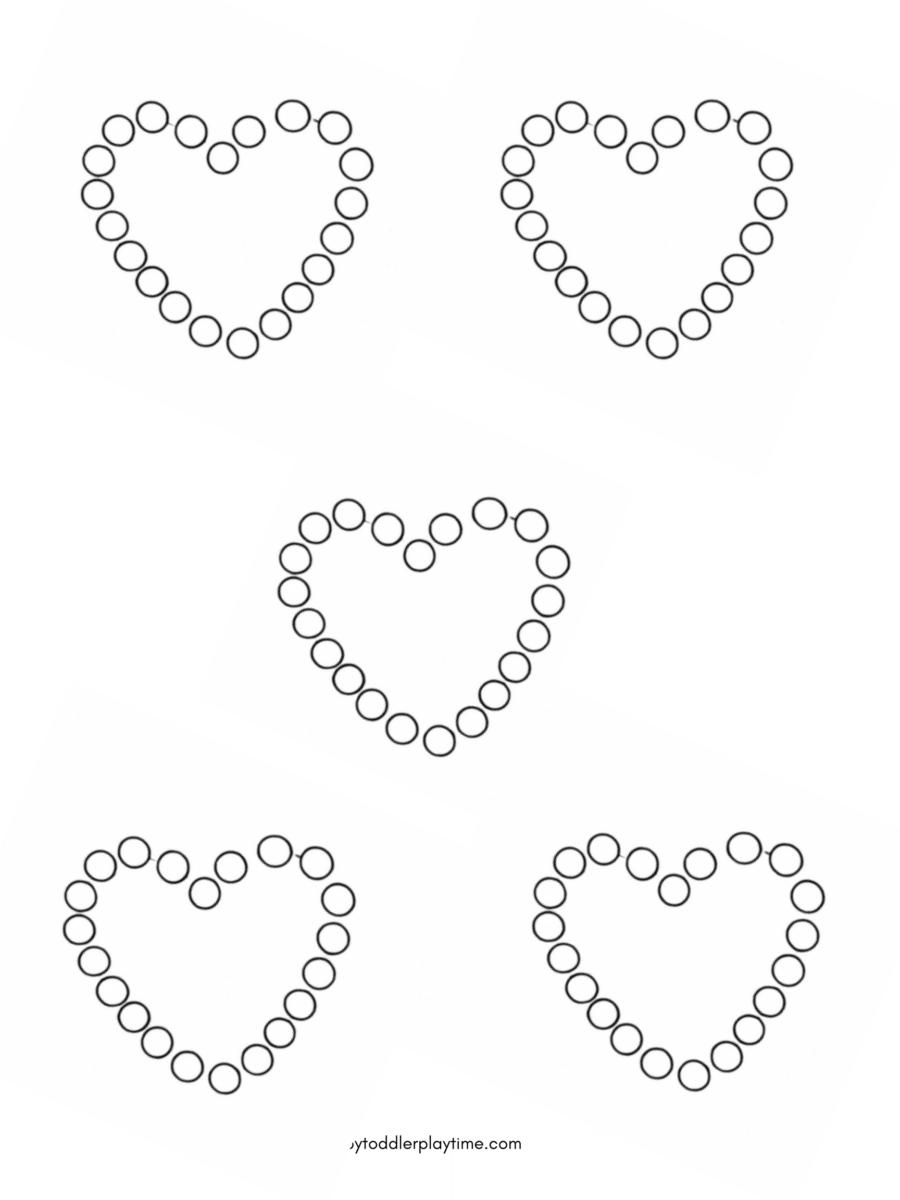 Valentine's Day Heart Q-Tip Painting Templates (Free Printable) - Happy ...