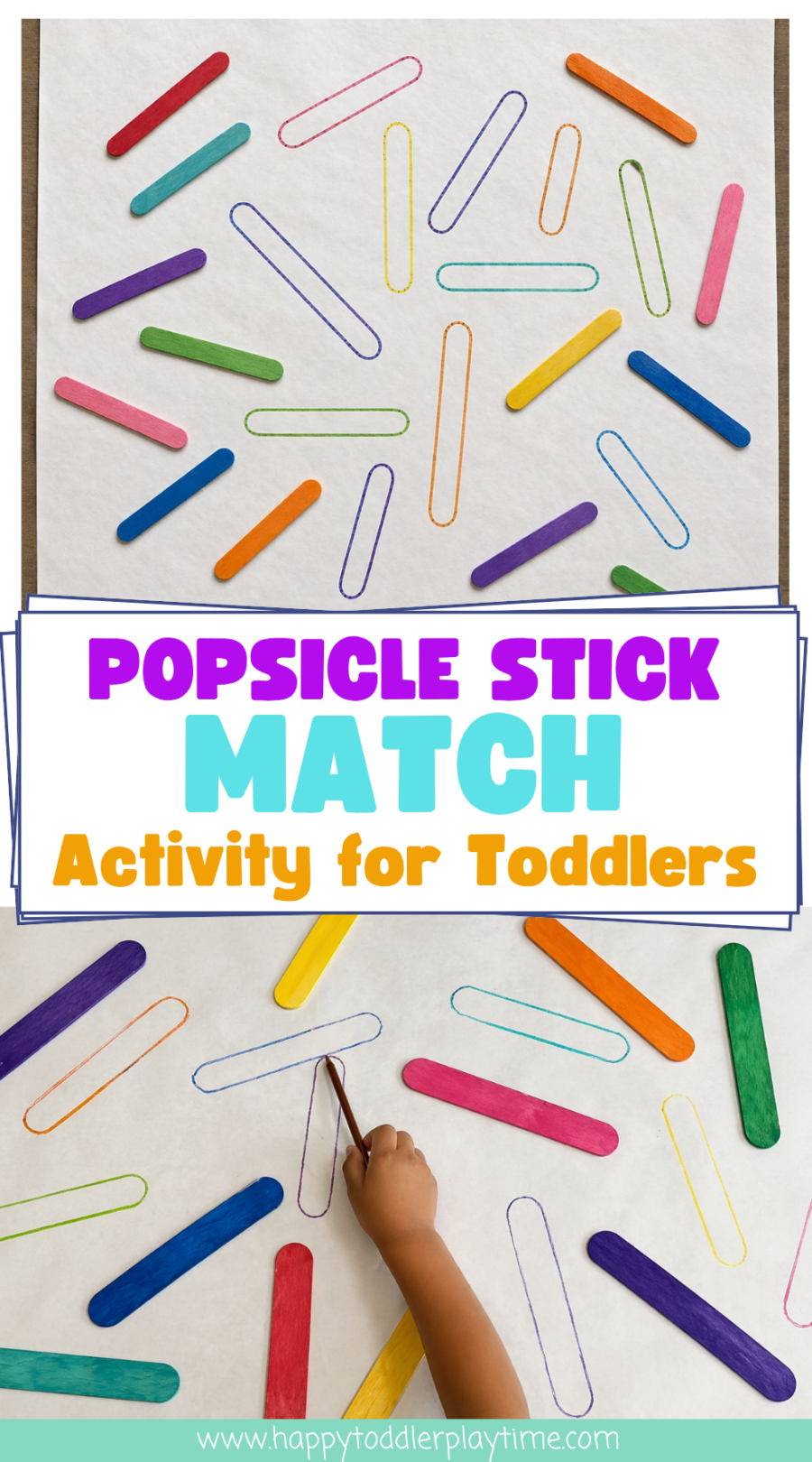Popsicle Stick Match Activity for Toddlers - Happy Toddler Playtime