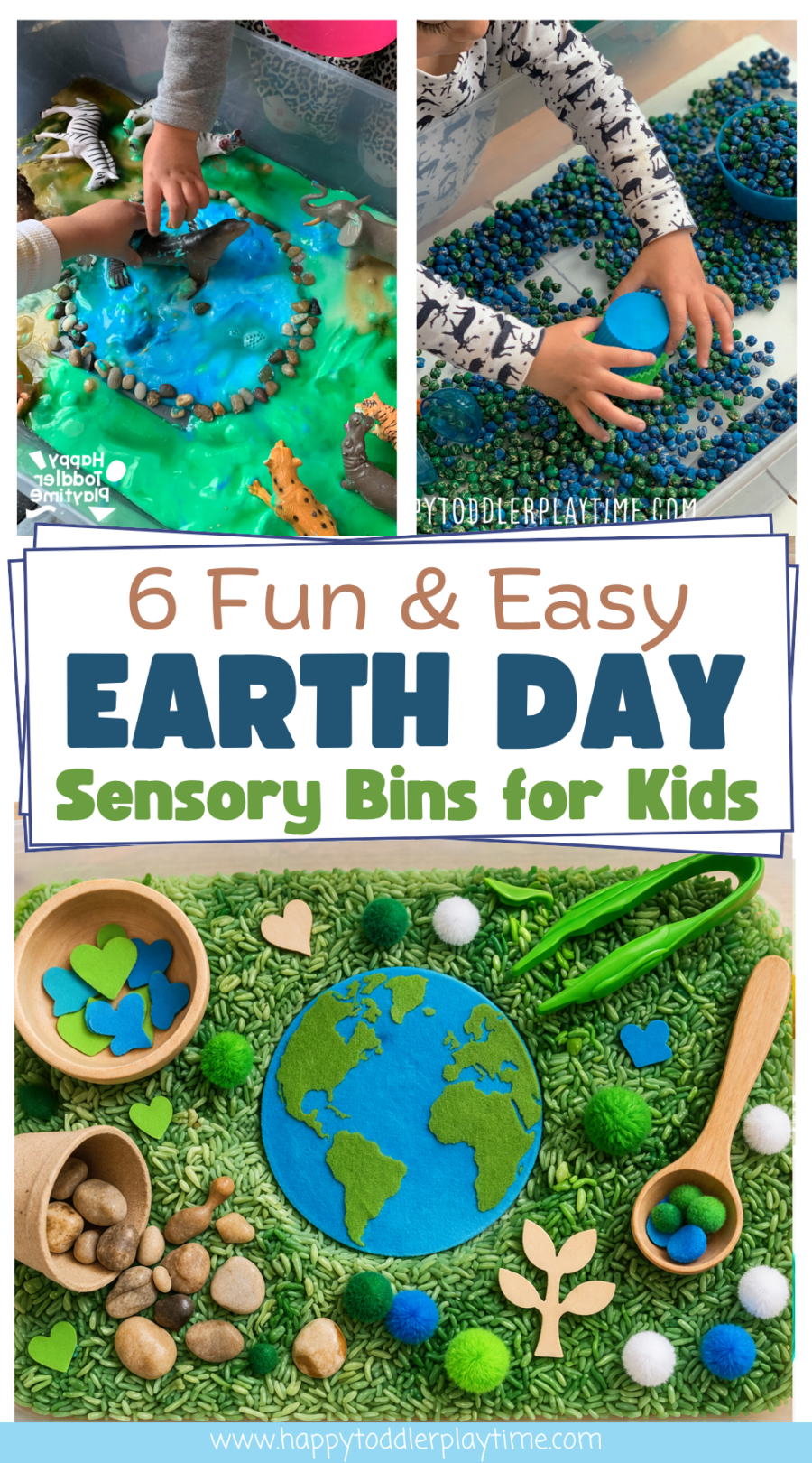 6 Easy Sensory Bins for Earth Day - Happy Toddler Playtime