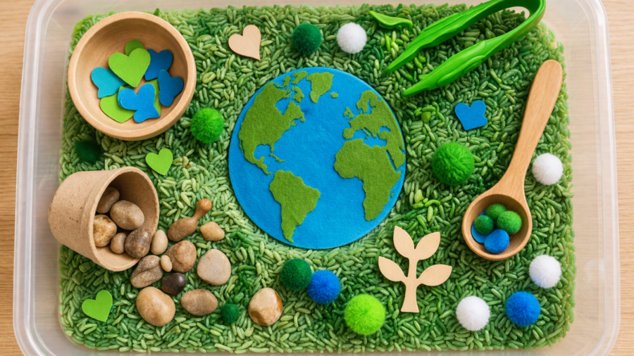 6 Easy Sensory Bins for Earth Day - Happy Toddler Playtime